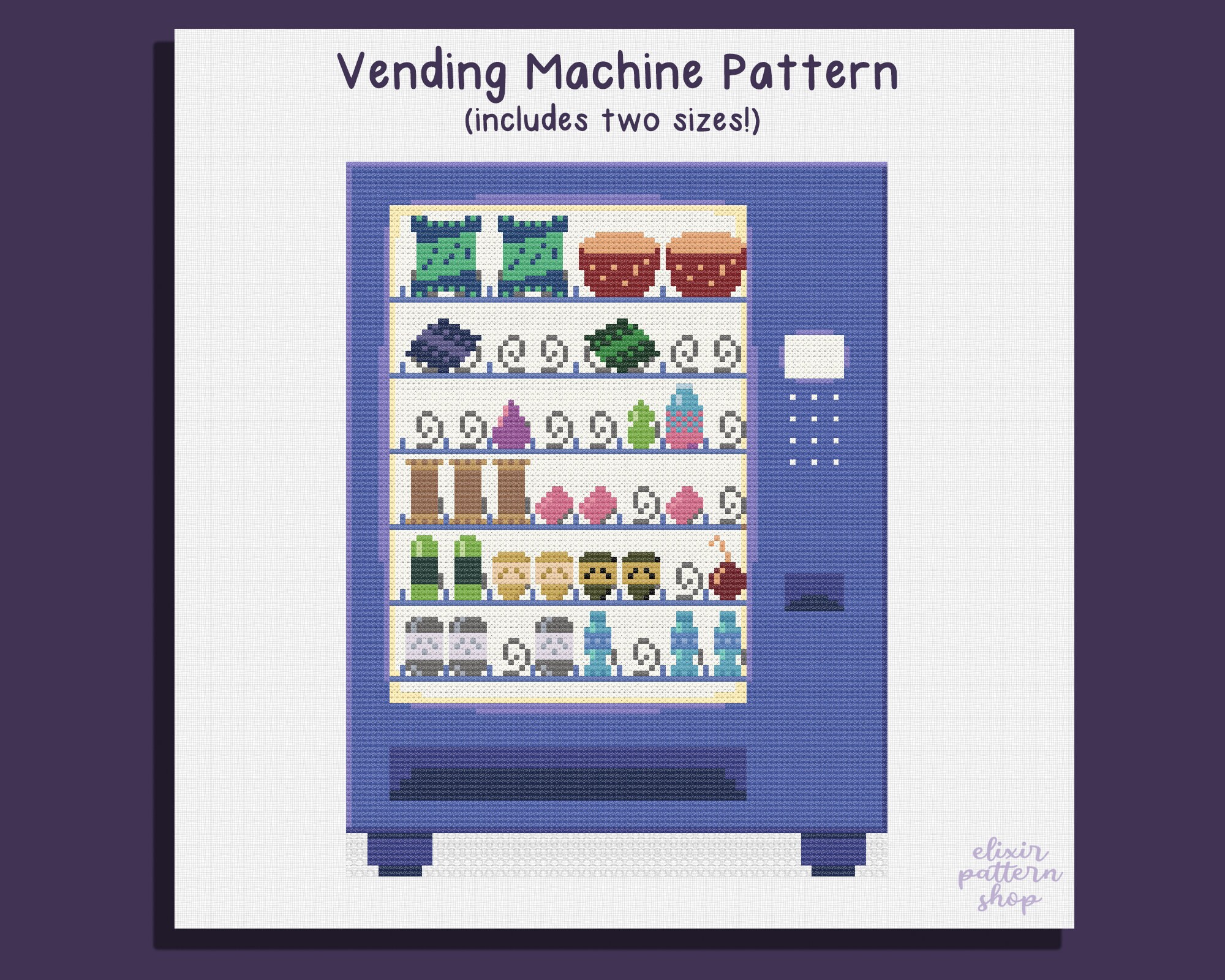 Vending Machine With Mini Version Counted Cross Stitch Pattern Bundle ...