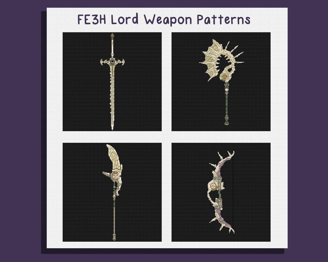 FE3H Lord Weapon Counted Cross Stitch Pattern Bundle PDF Chart File ...