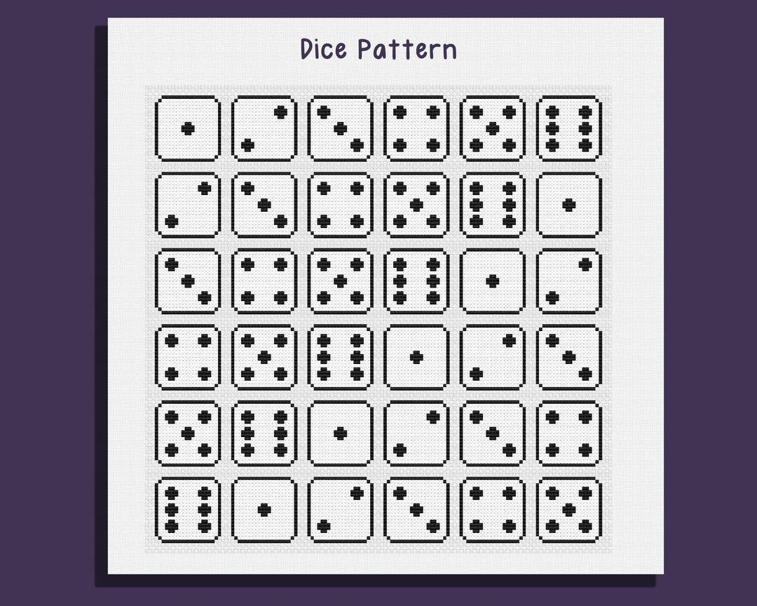 Dice Counted Cross Stitch Pattern Bookmark Bundle PDF Chart File ...