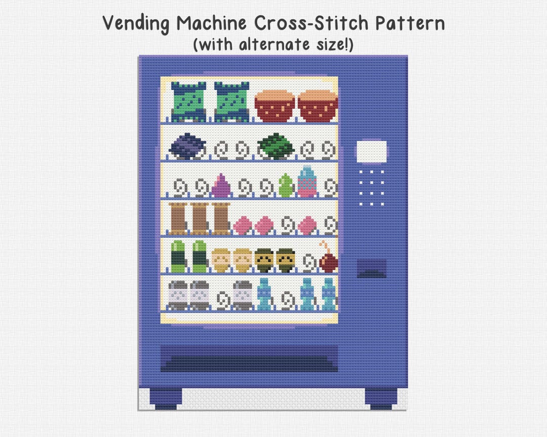 Vending Machine With Mini Version Counted Cross Stitch Pattern Bundle ...