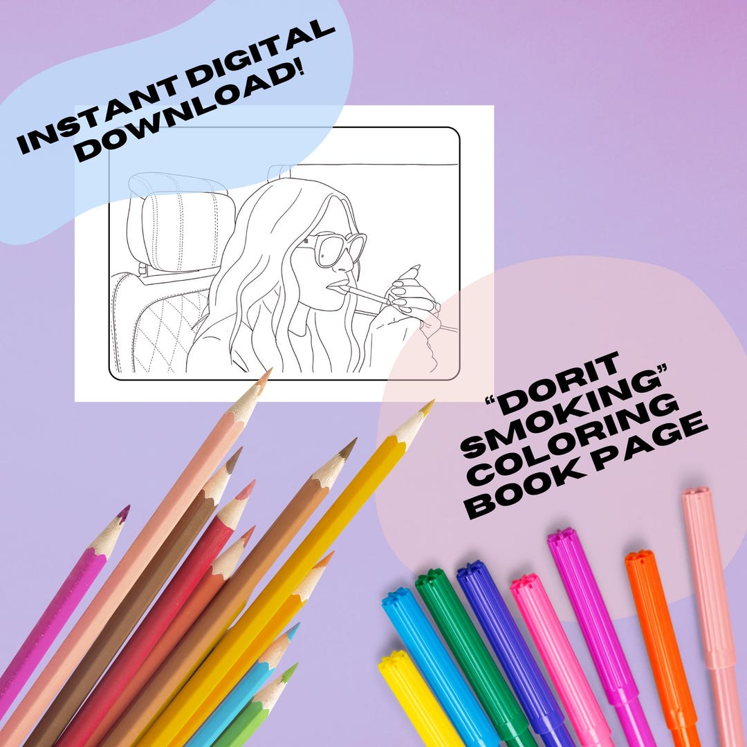 Dorit Smoking Coloring Book Page - Etsy