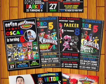 Editable Power Rangers Birthday Invitation, Power Rangers Invitation ...
