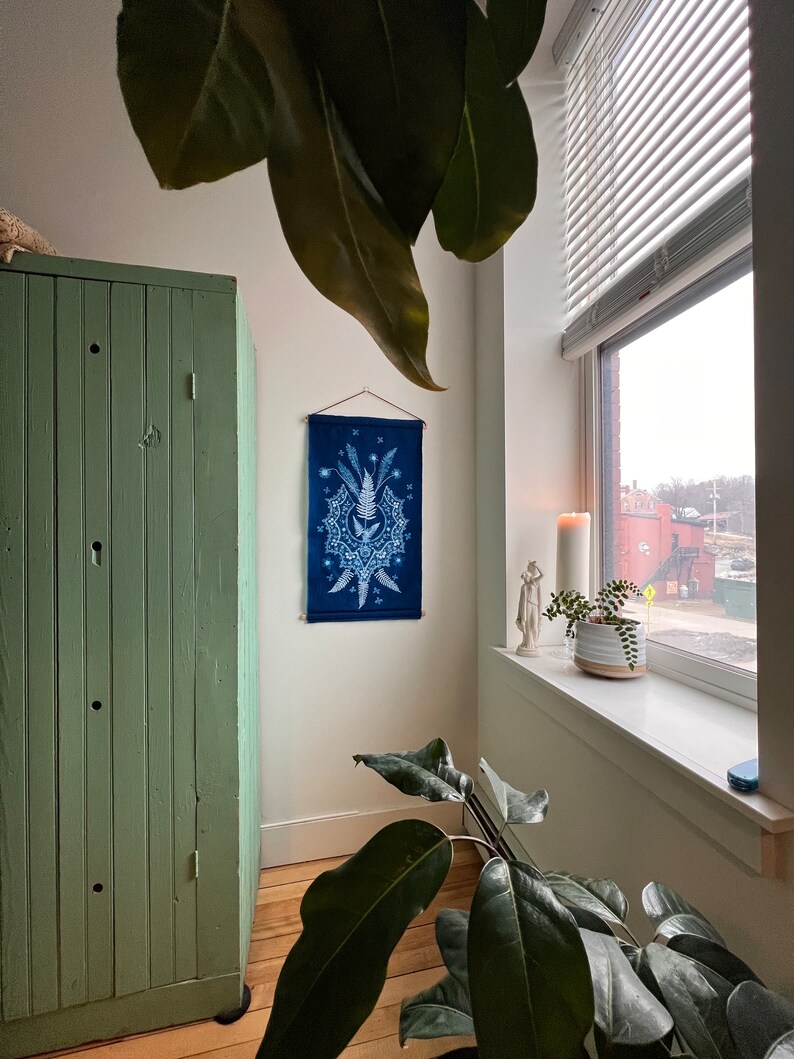 Botanical Decor | Schoolhouse Chart Style | Cyanotype Art Wall Hanging ...