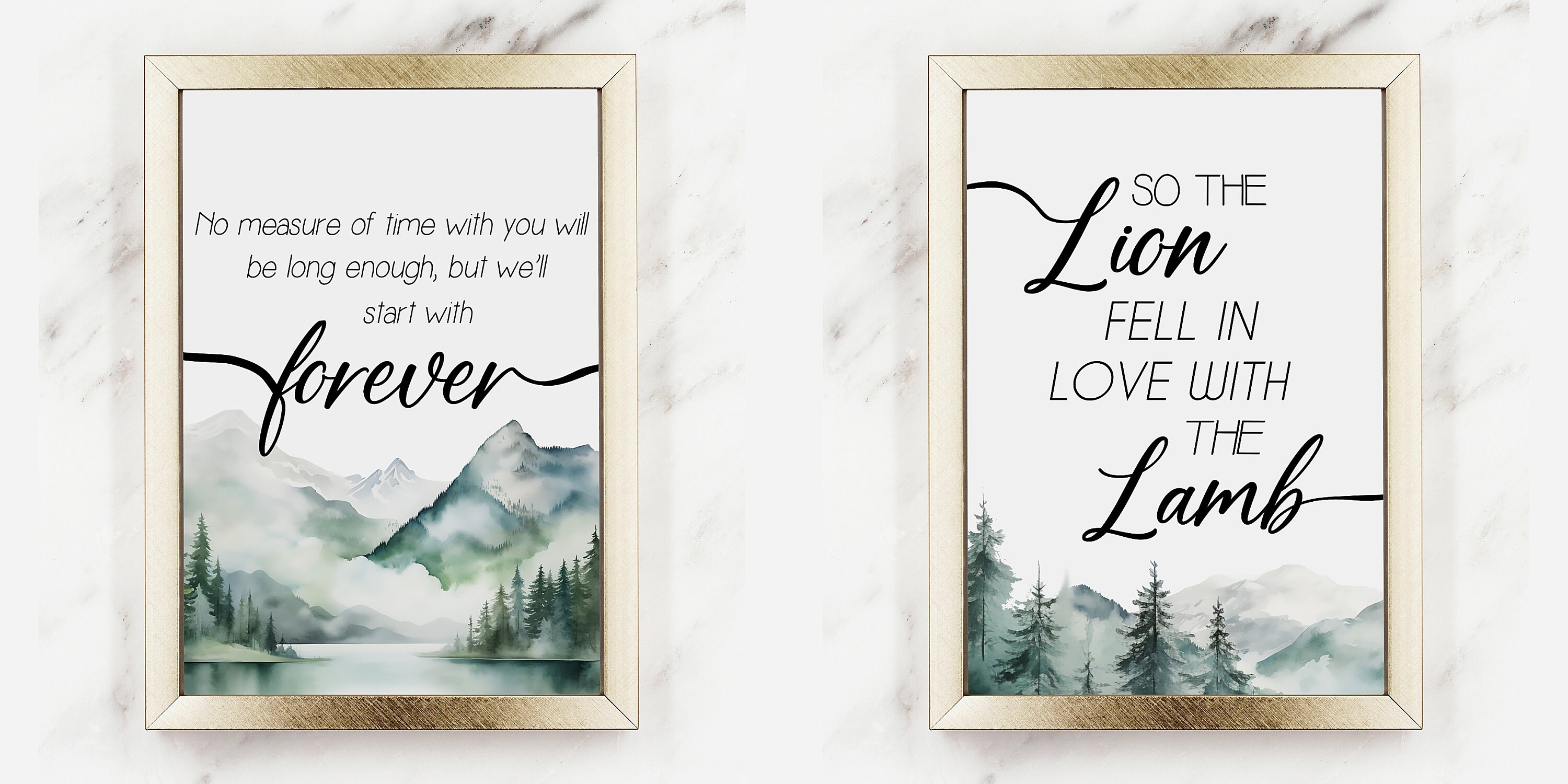 Twilight Inspired Wedding Signage Printable Pine Trees & Mountains Lion ...