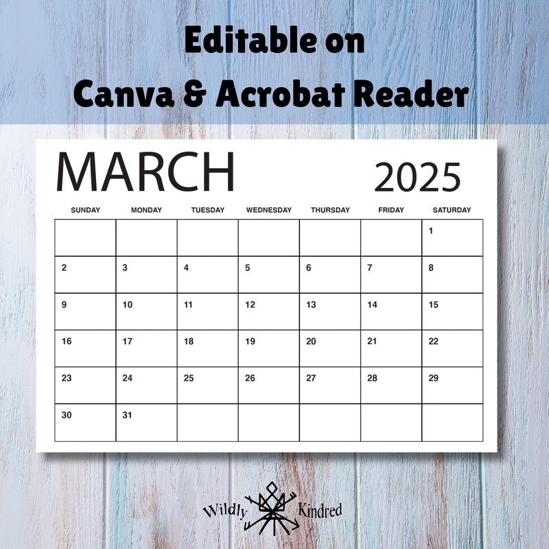 March 2025 Calendar - Etsy