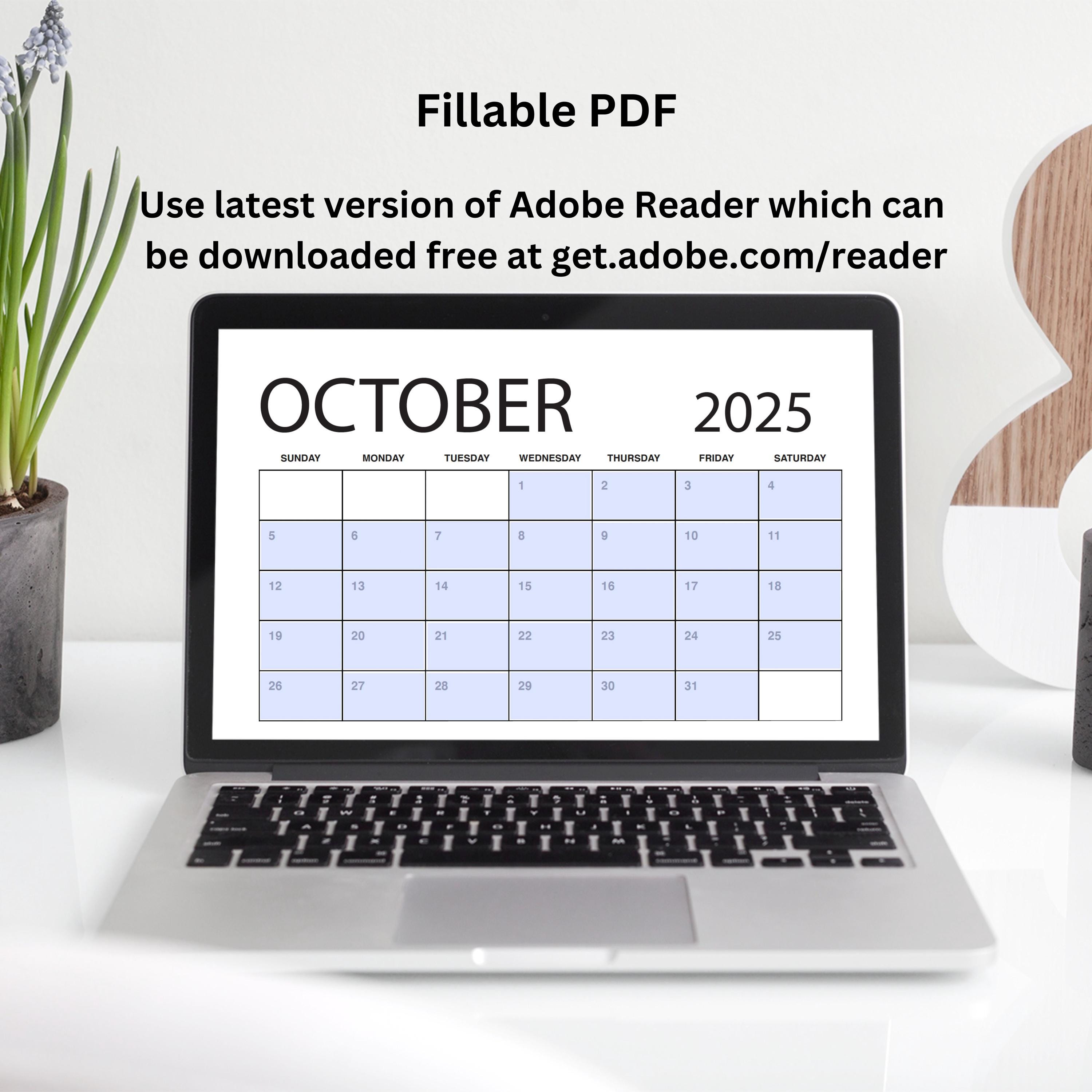 EDITABLE 2025 October Minimalist Black and White Monthly Planner ...