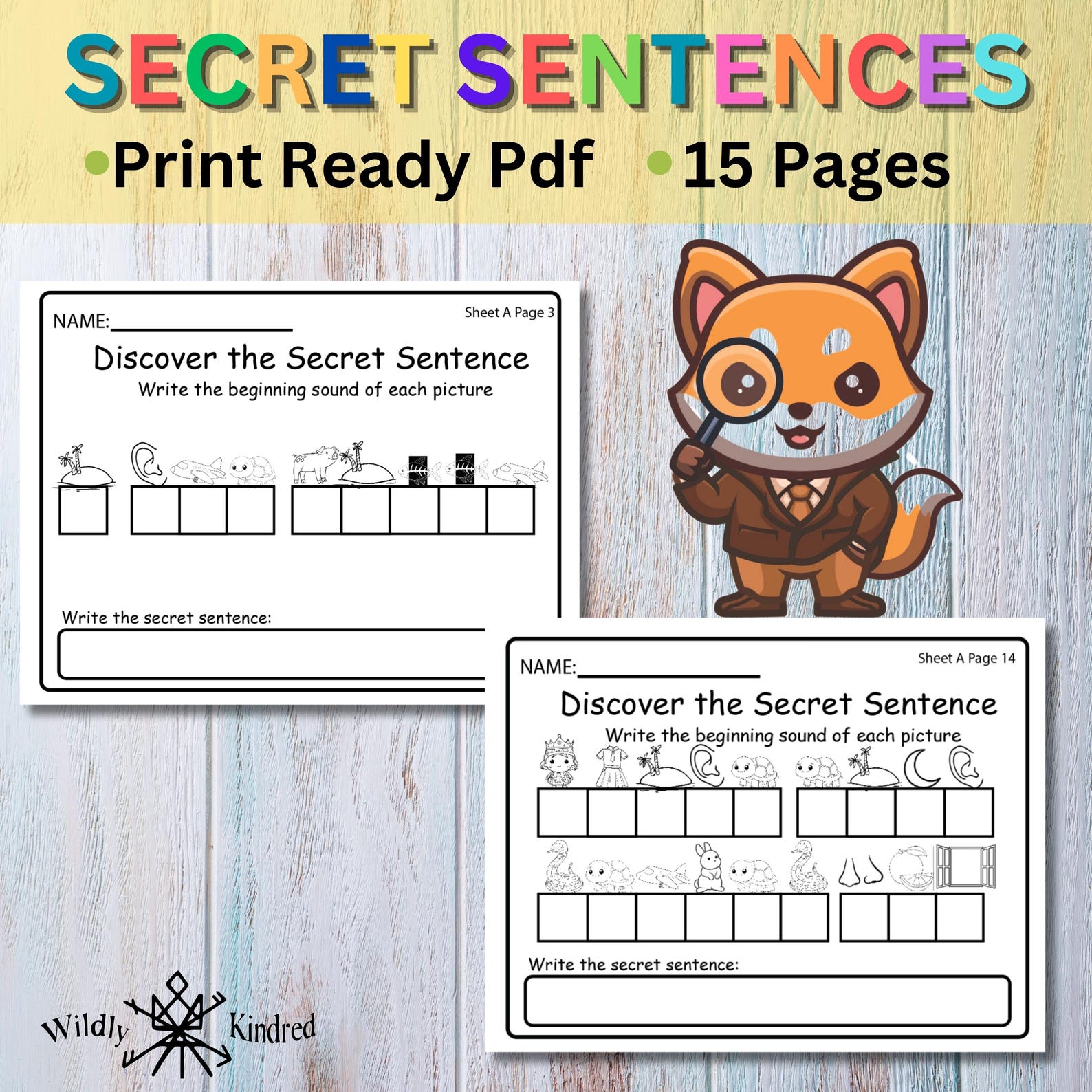 Printable Write the Sentence Secret Sentence CVC Words Sight Words ...