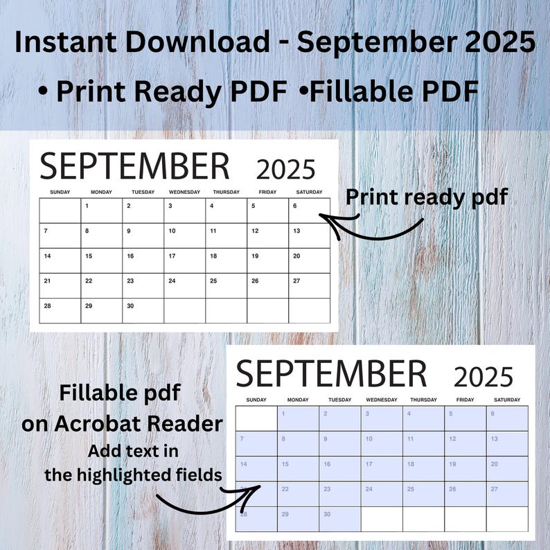 EDITABLE 2025 September Minimalist Black and White Monthly Planner ...