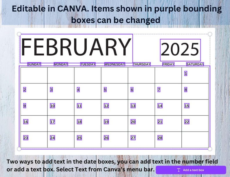 MODIFICABILE 2025 Febbraio Minimalista Bianco e Nero Mensile Planner ...