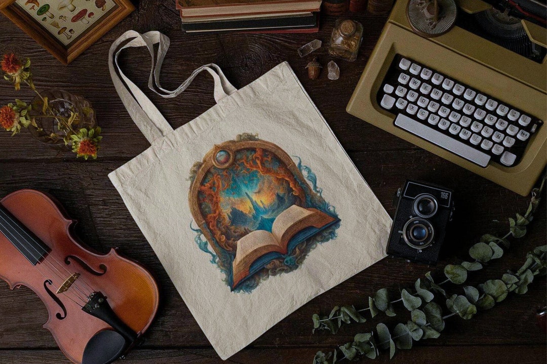 Whimsigoth Ethereal Portal Canvas Tote Bag | Portal of Dawn Fantasy ...