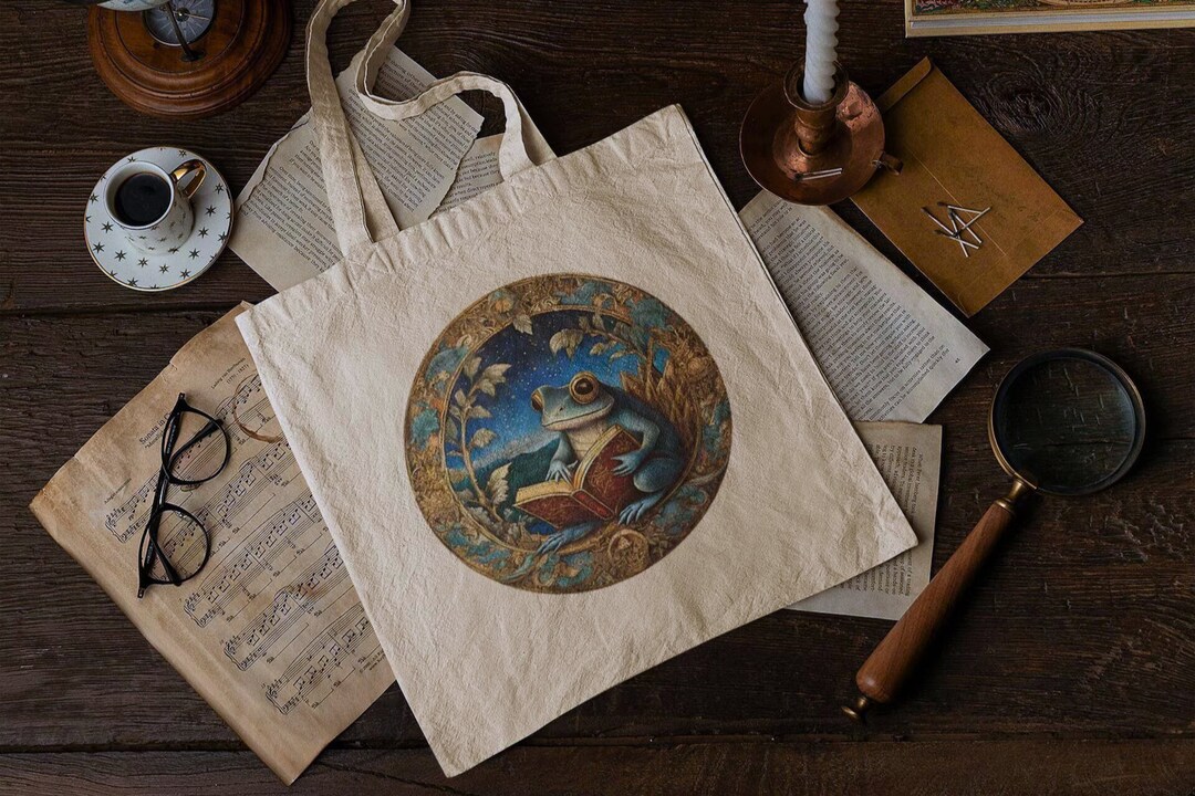 Goblincore Frog Tote Bag - Bookish Frog Bag - Hobbitcore Carryall ...