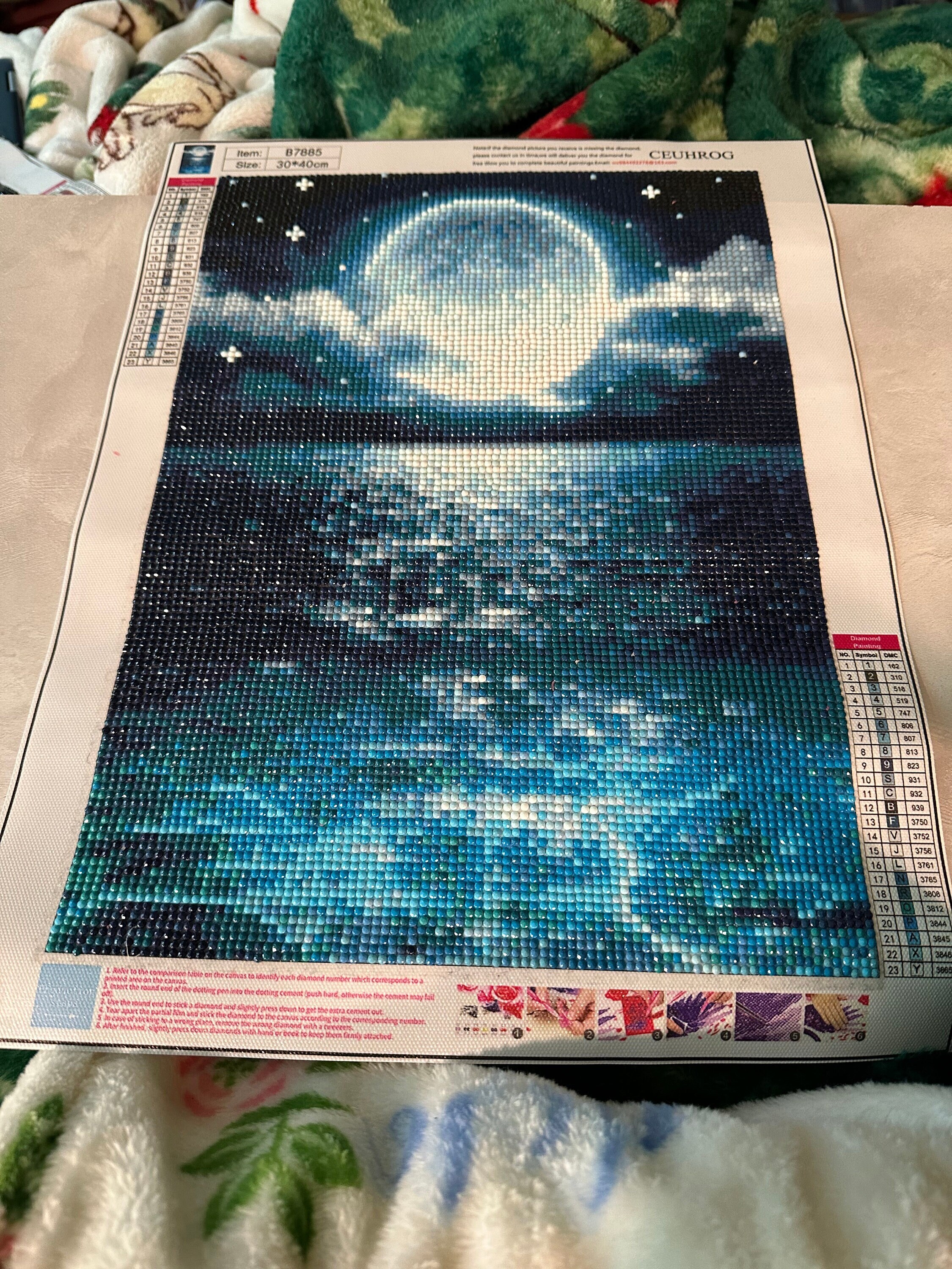 Completed Moon and Water Diamond Painting - Etsy