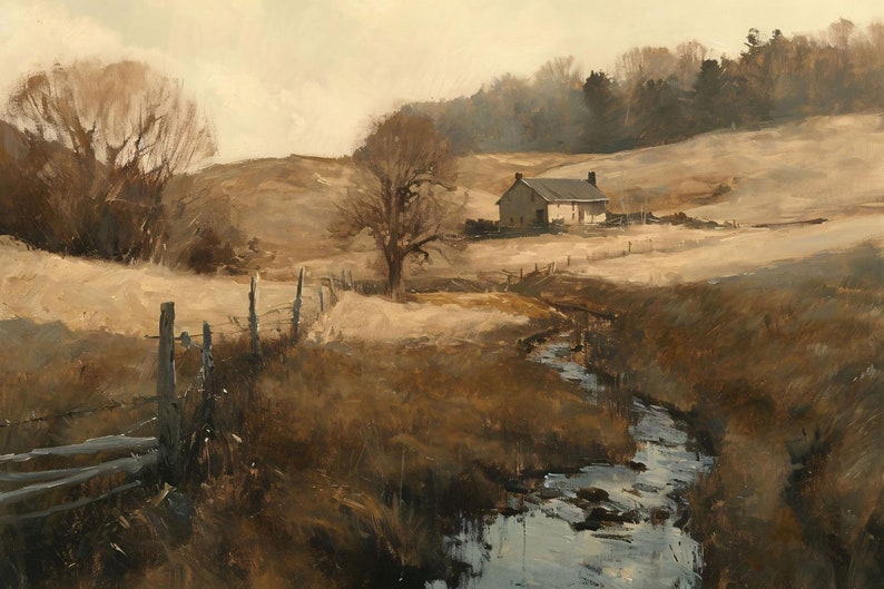 Rustic Countryside Art, Digital Download, Farmhouse Decor, Printable ...