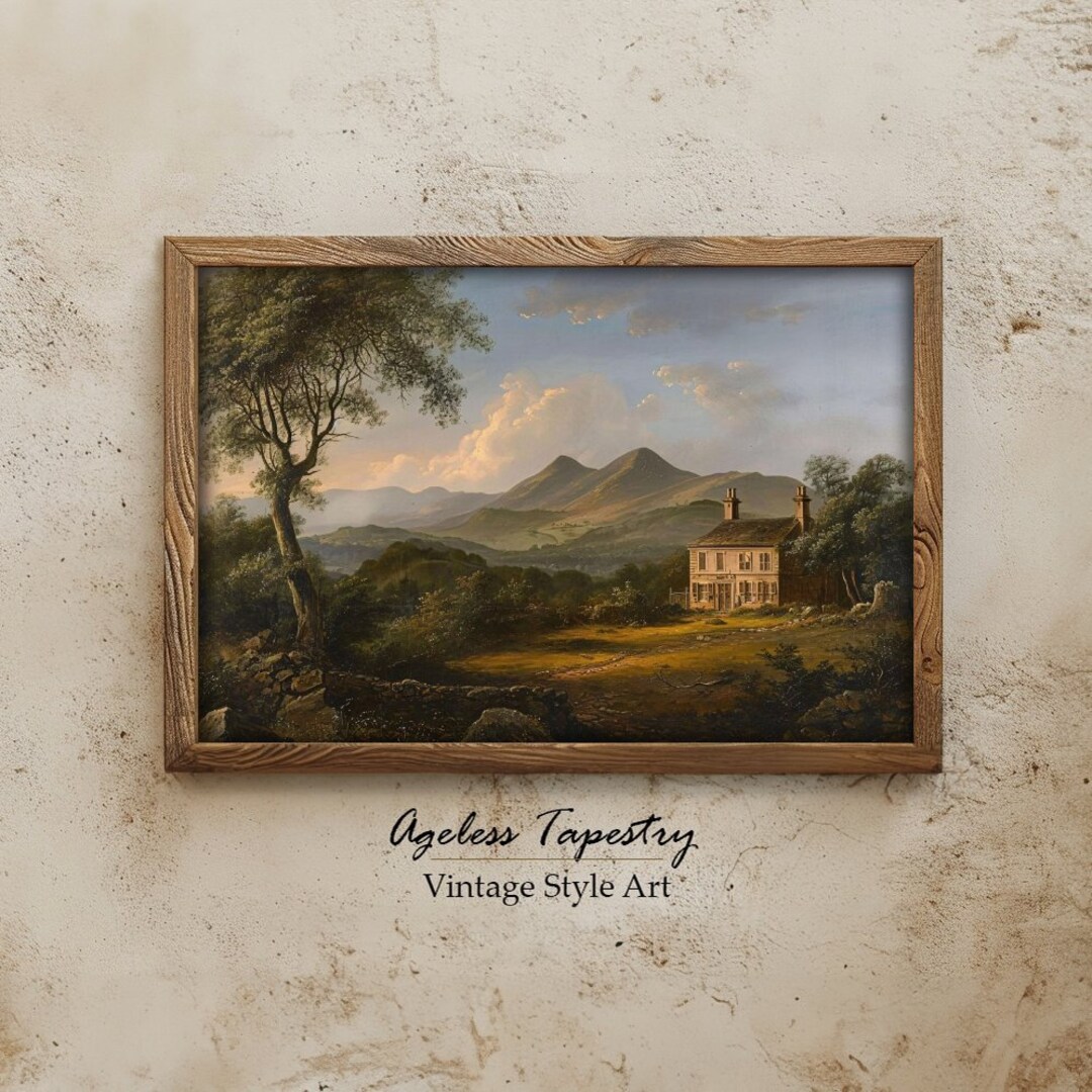 Classical Landscape Painting Digital Download, Rustic Countryside Art ...