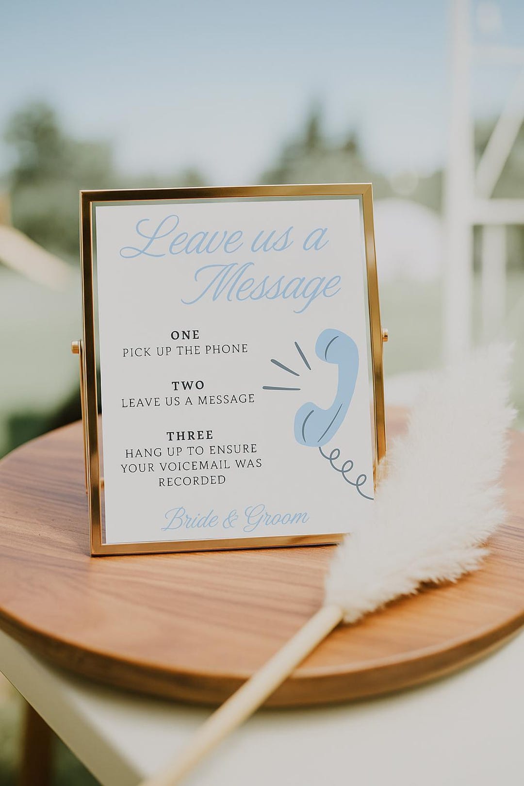 Audio Guestbook Sign Template, Leave a Message Wedding Sign, Blue ...