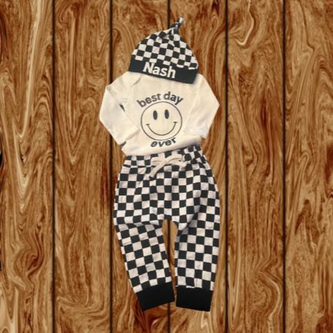 Infant Checkerboard Plaid Jogger Set With Best Day Ever Outfit - Etsy