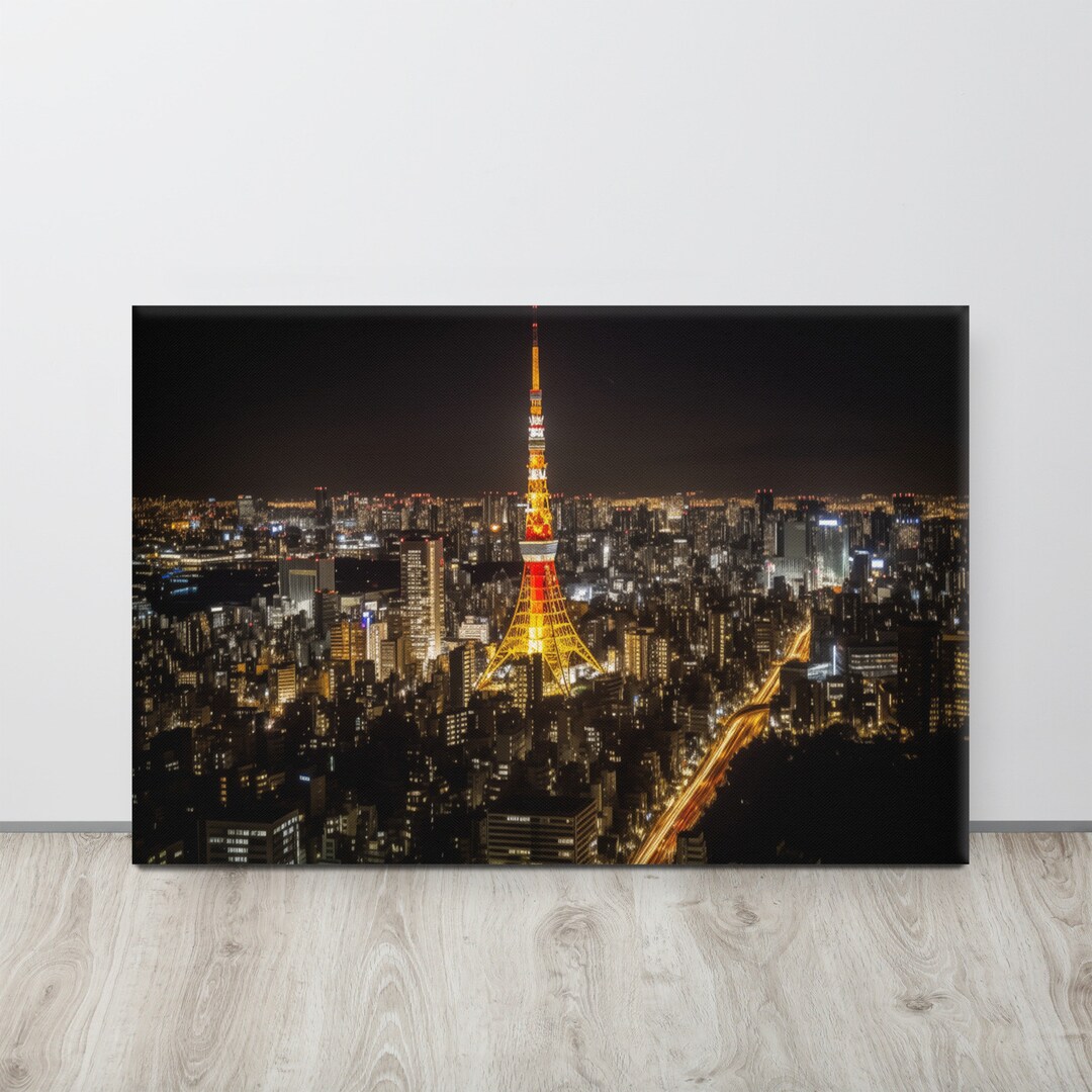 Night View From Tokyo Tower in Tokyo, Wall Art, Framed Canvas Poster ...