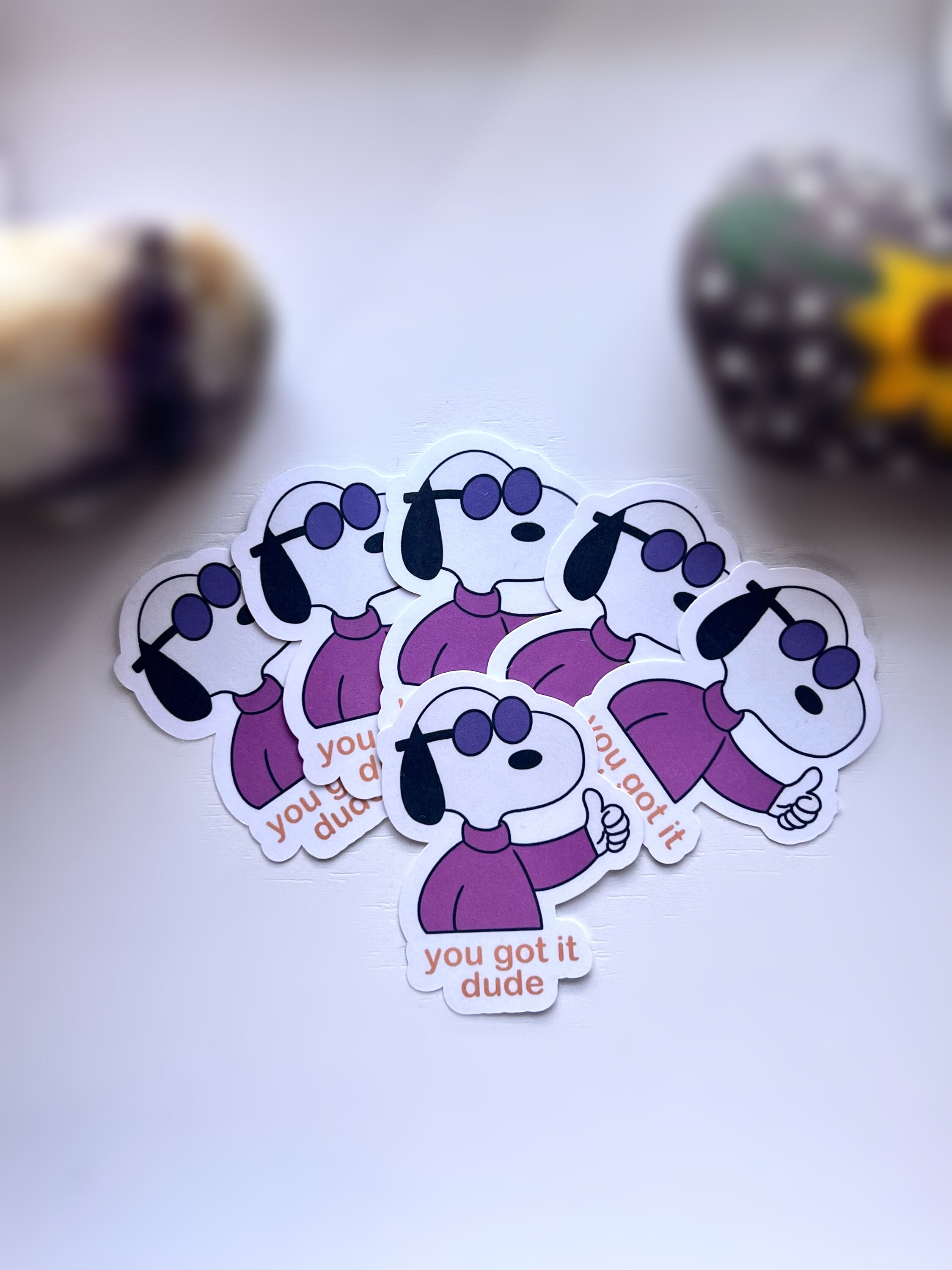 Snoopy Cartoon Sticker Die-cut Vinyl Glossy Finish Sticker - Etsy