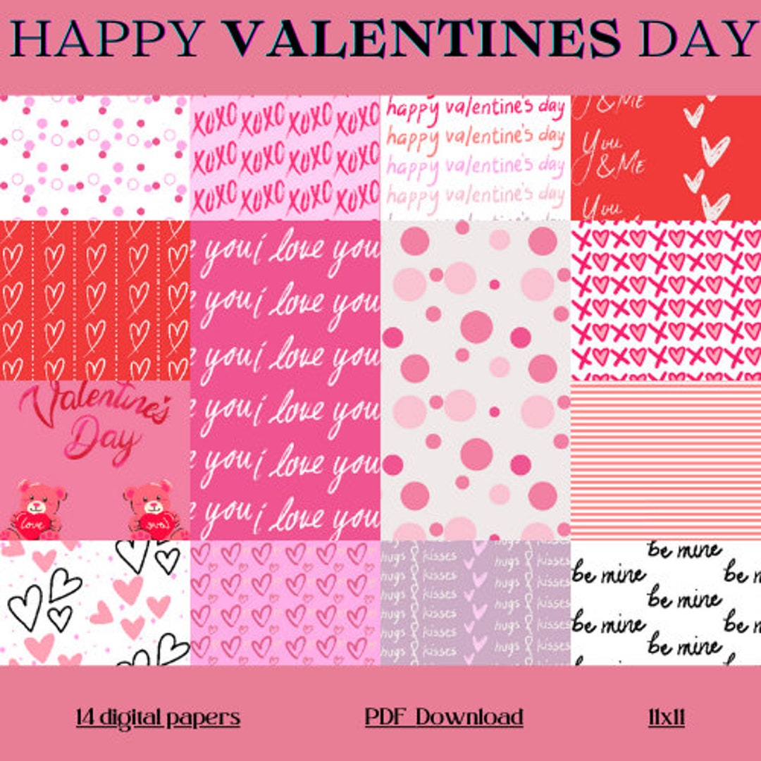 Valentine's Day PDF Digital Download, Love-themed Printable, Instant ...