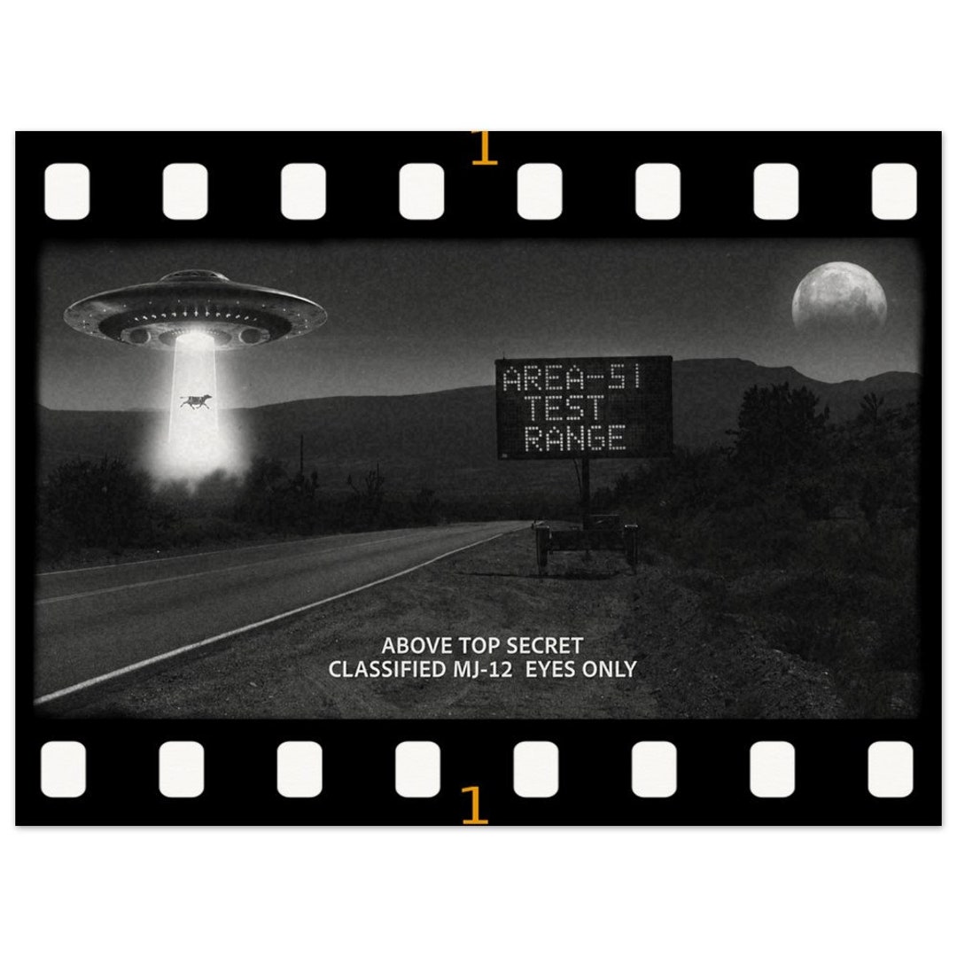 Area 51 Classified MJ-12 Secret Film Frame - Poster on Museum-quality ...