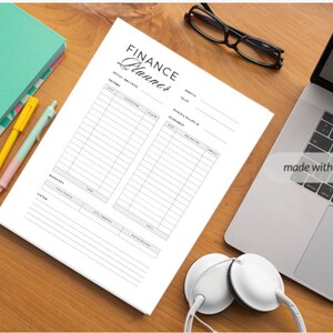 2024 Minimal Finance Planner One Page Downloadable - Etsy