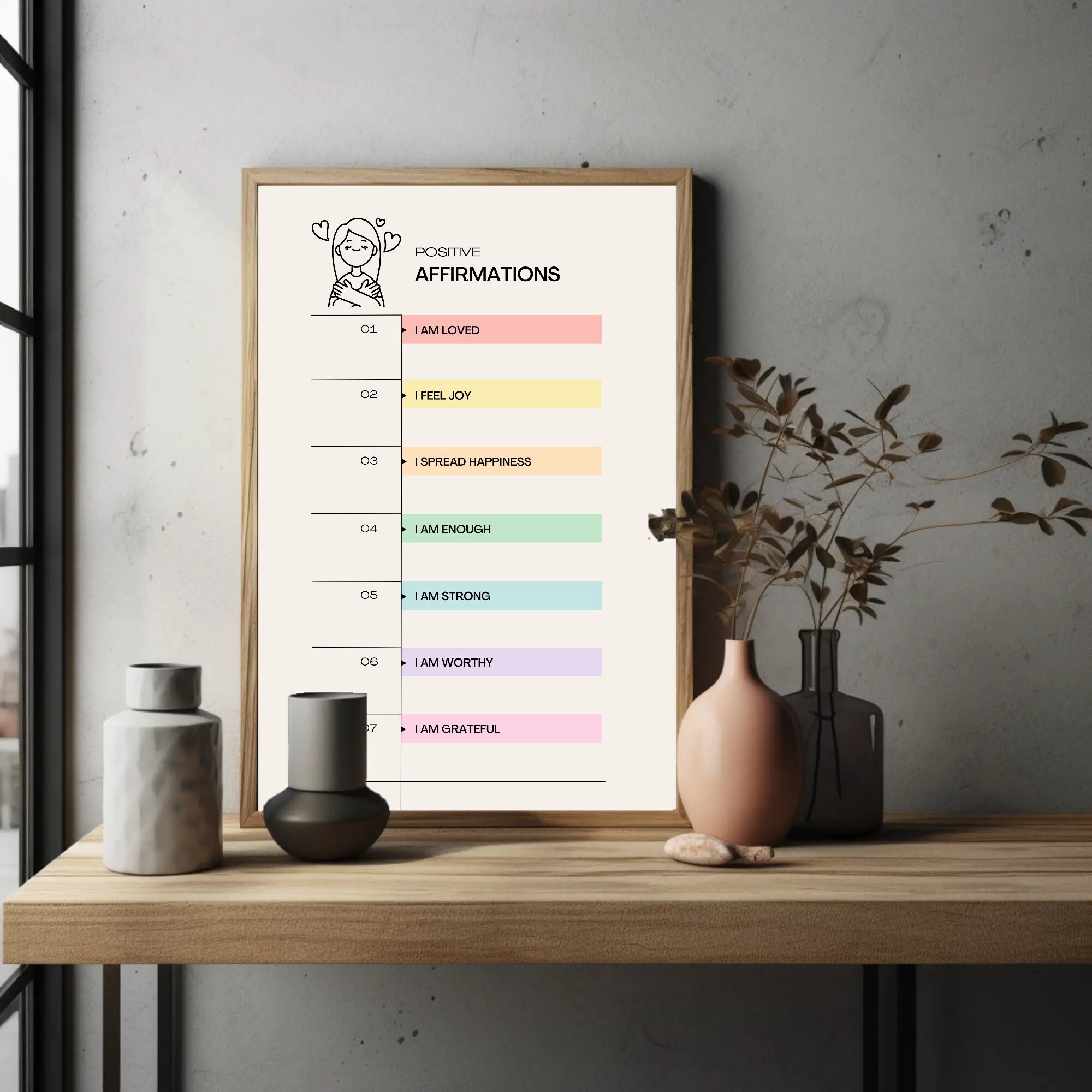 Positive Affirmation Digital Art Print Affirmation Art Self Affirmation ...