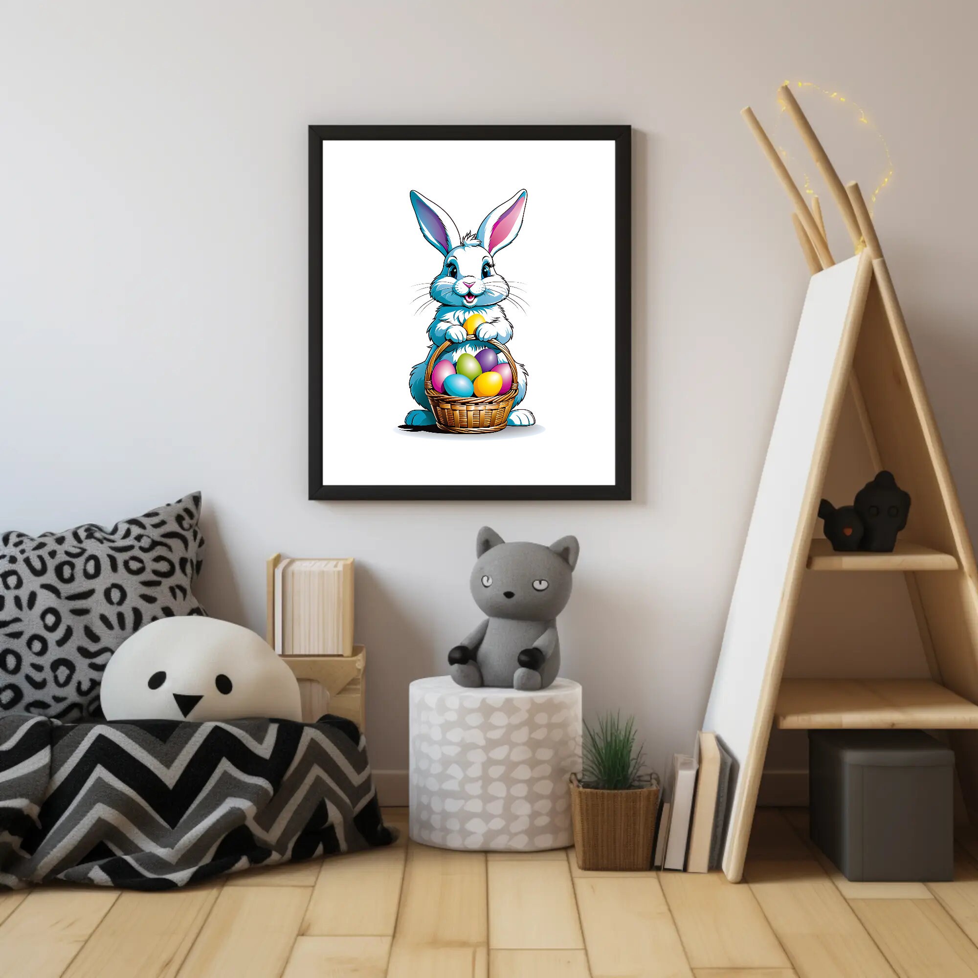 Cartoon Bunny Rabbit Easter Eggs Basket Art, Bunny Easter Egg Basket ... Cartoon Bunny Rabbit Easter Eggs Basket Art, Bunny Easter Egg Basket ...