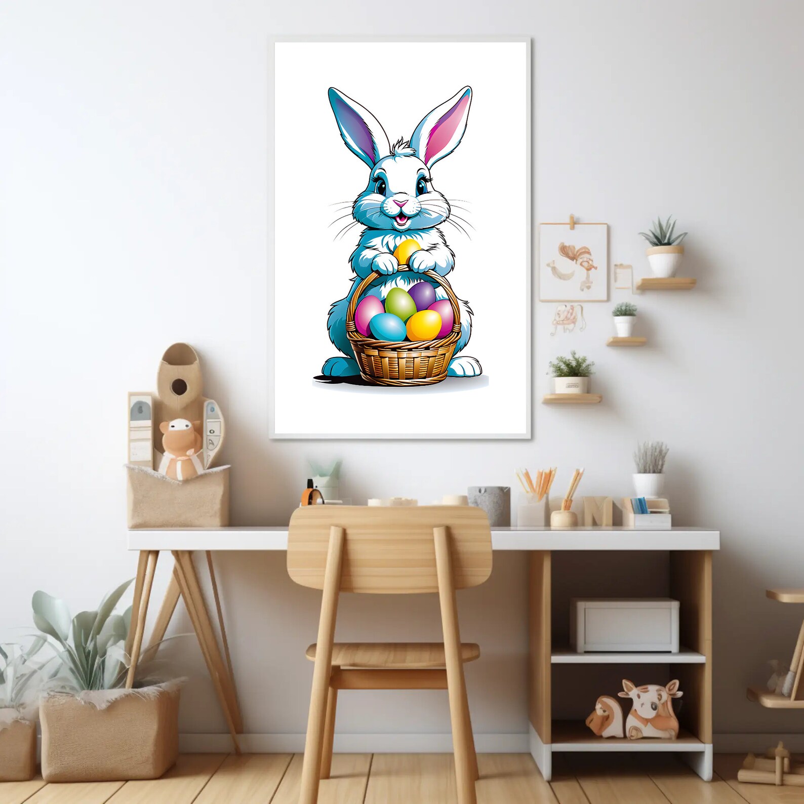 Cartoon Bunny Rabbit Easter Eggs Basket Art, Bunny Easter Egg Basket ... Cartoon Bunny Rabbit Easter Eggs Basket Art, Bunny Easter Egg Basket ...