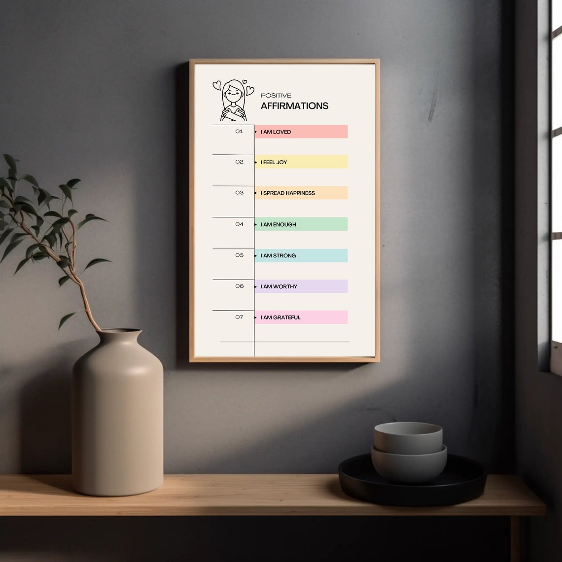 Positive Affirmation Digital Art Print Affirmation Art Self Affirmation ...