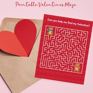 Printable Valentines Maze Game, Kids Valentine's Day Activity ...