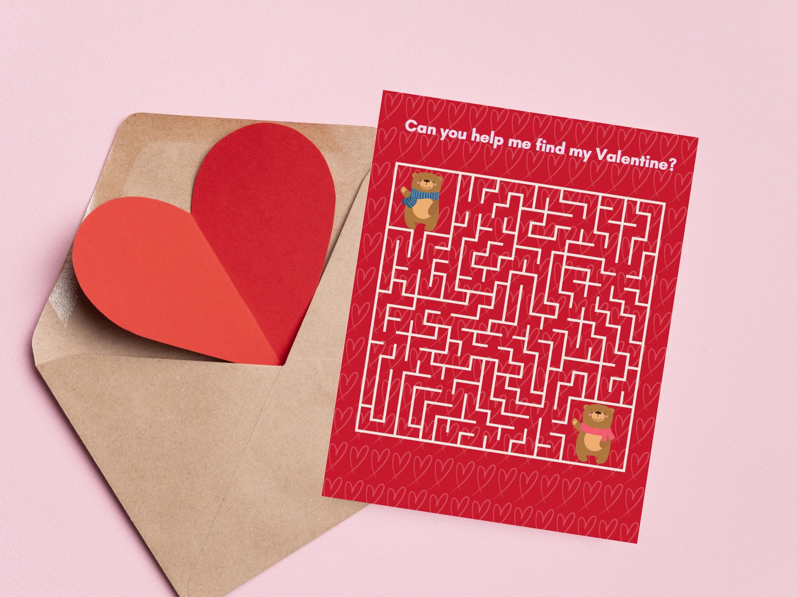 Printable Valentines Maze Game, Kids Valentine's Day Activity ...