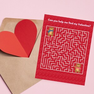 Printable Valentines Maze Game, Kids Valentine's Day Activity ...