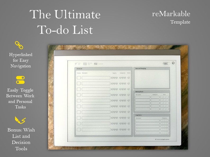 The Ultimate To-do List Remarkable 2 Template (with Bonuses!) - Etsy