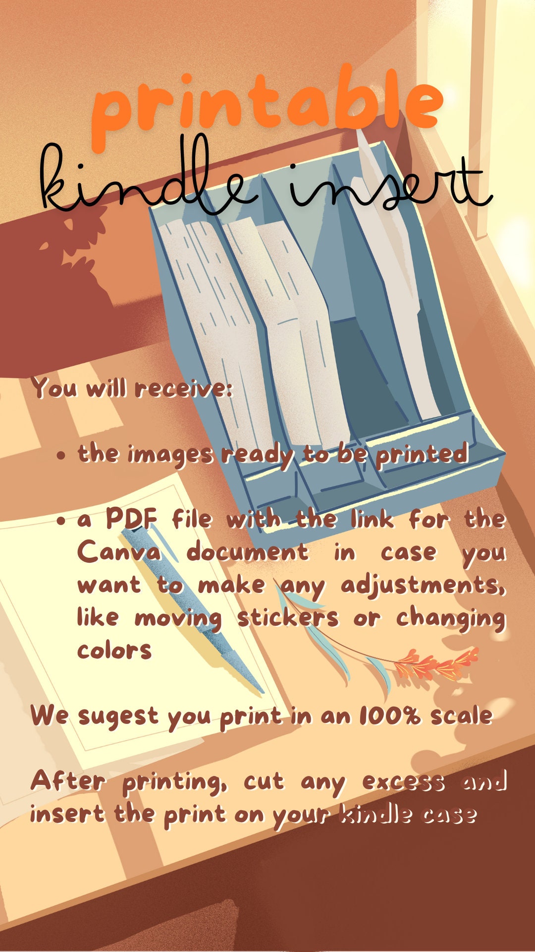 4 Printable Kindle Inserts + Canva Template - Etsy