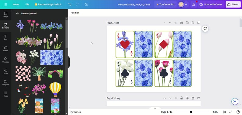 DIY Customizable Deck of Cards Template in Canva - Create Your Own ...