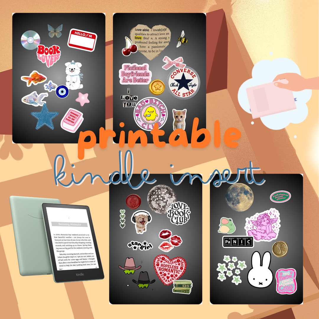 4 Printable Kindle Inserts + Canva Template - Etsy