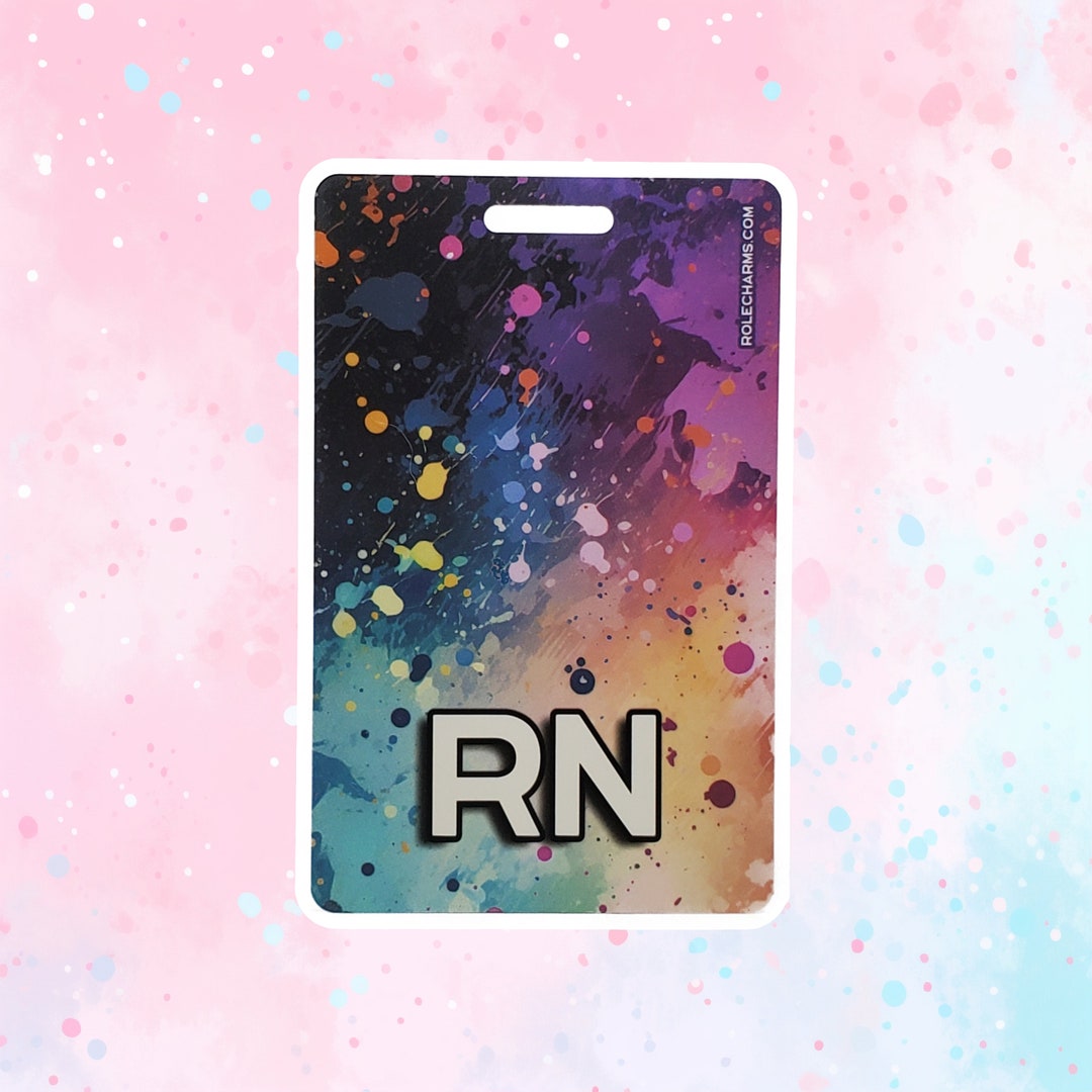 Paint Splatter (RN) - Role ID Badge for Horizontal ID Badge, Registered ...