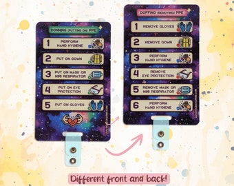 Grass PPE Donning/doffing Badge Reference Card, Fun Visual Reminder ...