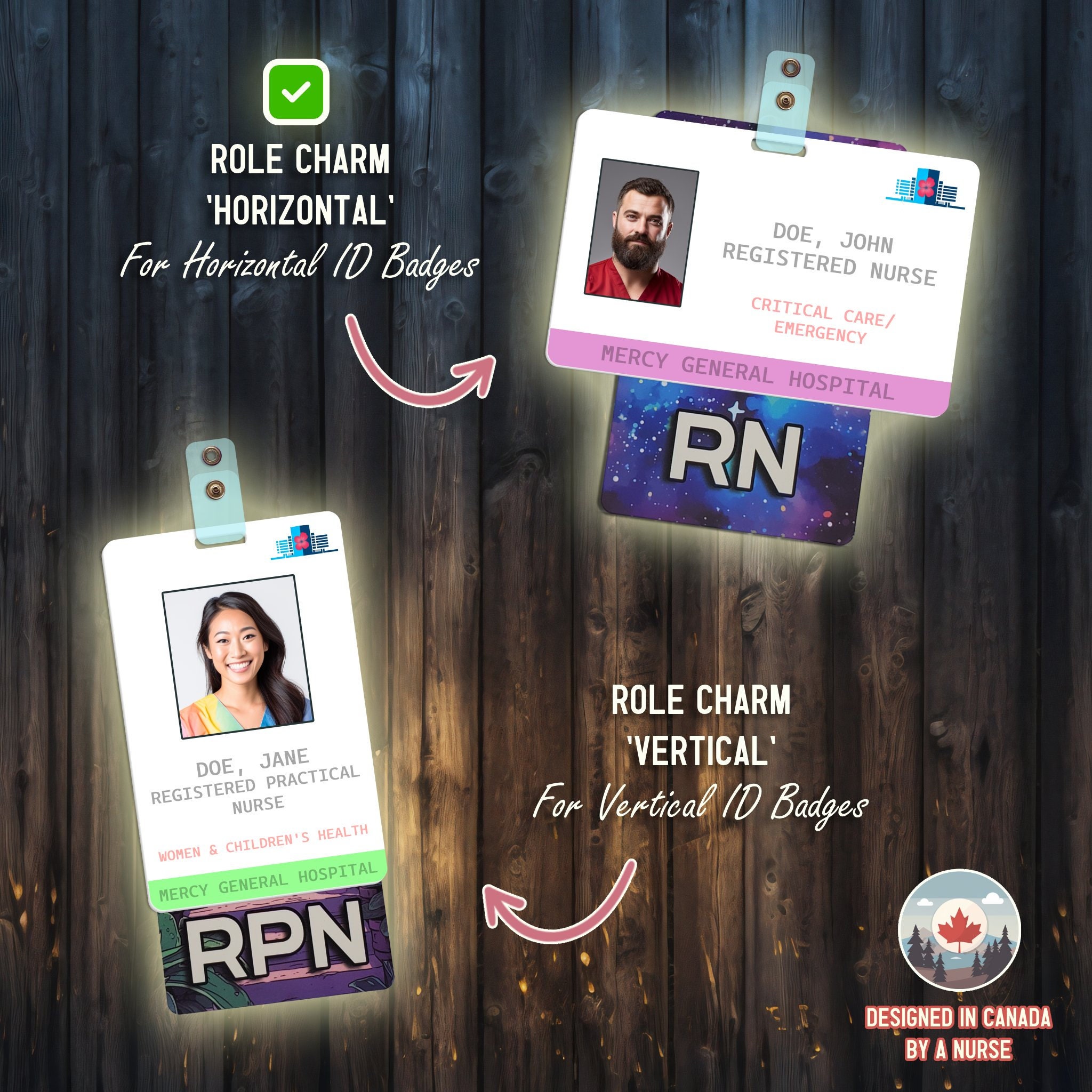 Cupcake Party (PSW) V1 - Role ID Badge for Horizontal ID, Personal ...