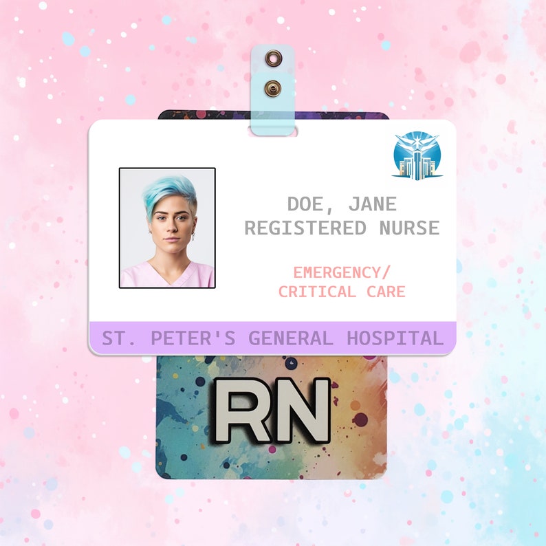 Paint Splatter (RN) - Role ID Badge for Horizontal ID Badge, Registered ...
