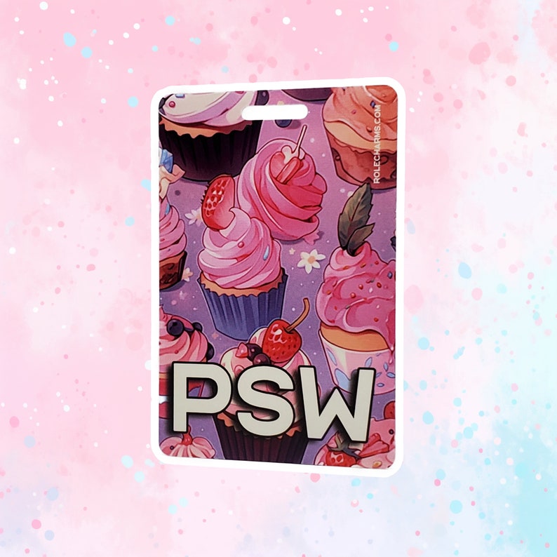 Cupcake Party (PSW) V1 - Role ID Badge for Horizontal ID, Personal ...