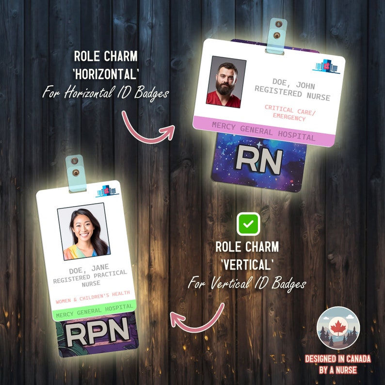Succulent Garden (RN) - Role ID Badge for Vertical ID Badge, Registered ...