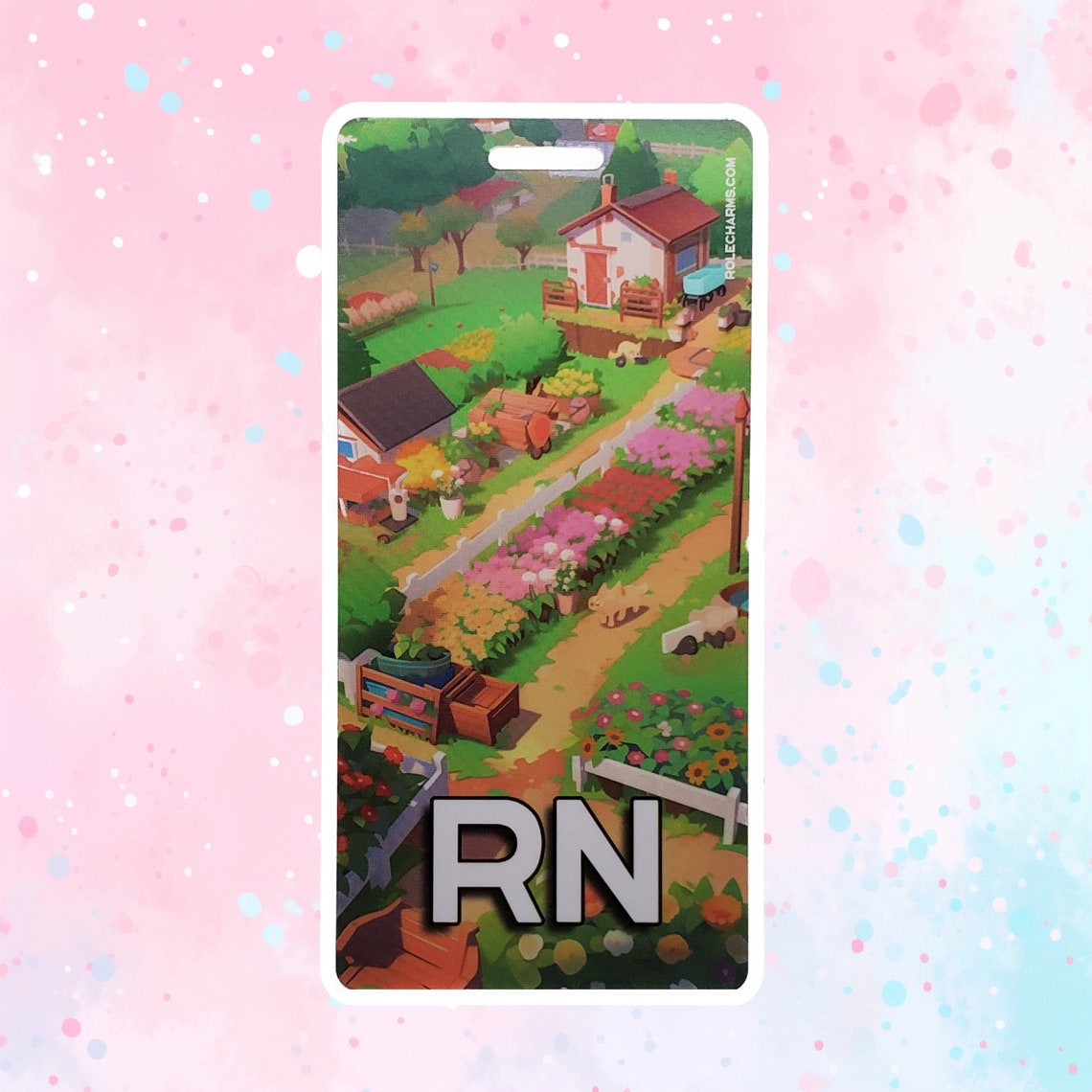 Flower Farm (RN) V1 - Role ID Badge for Vertical ID, Registered Nurse ...