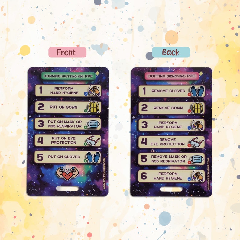 Galaxy PPE Donning/doffing Badge Reference Card, Fun Visual Reminder ...