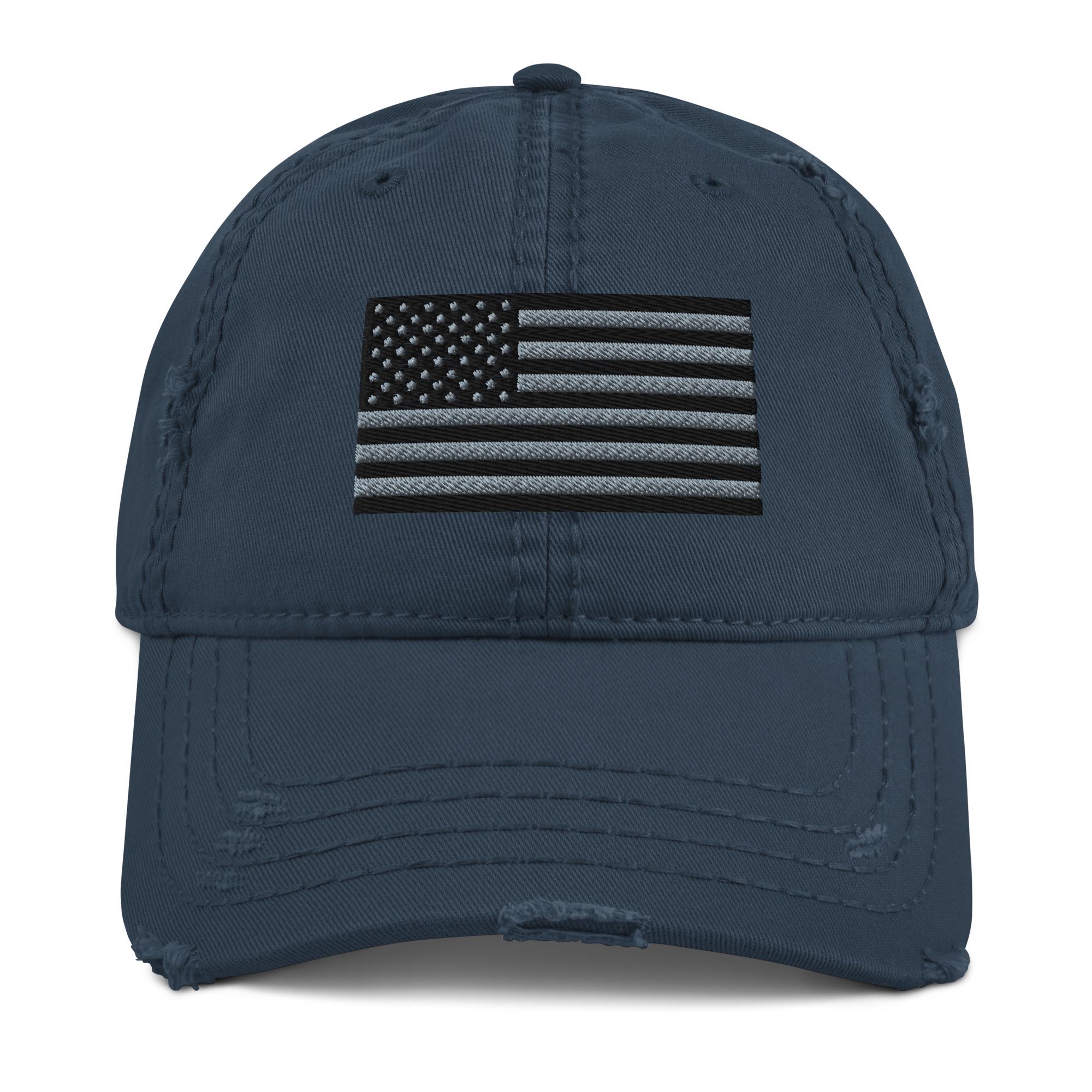 Embroidered Dark Black American Flag Ball Cap | Premium American Flag ...