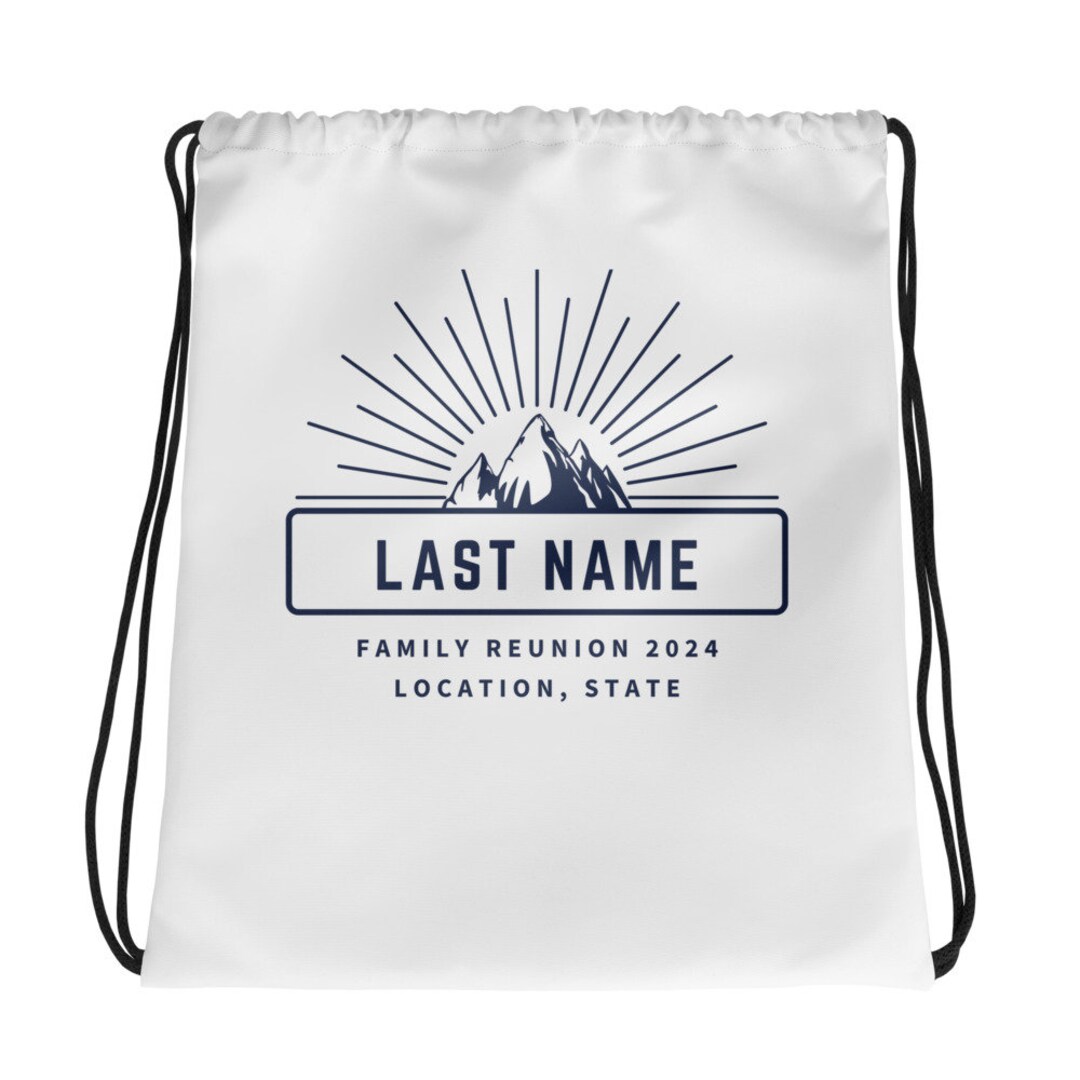 Customizable Mountain Vacation Drawstring Bag | Personalized Family Reunion Keepsake - Etsy