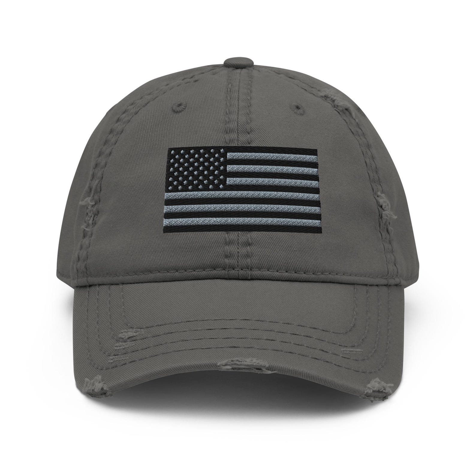 Embroidered Dark Black American Flag Ball Cap | Premium American Flag ...