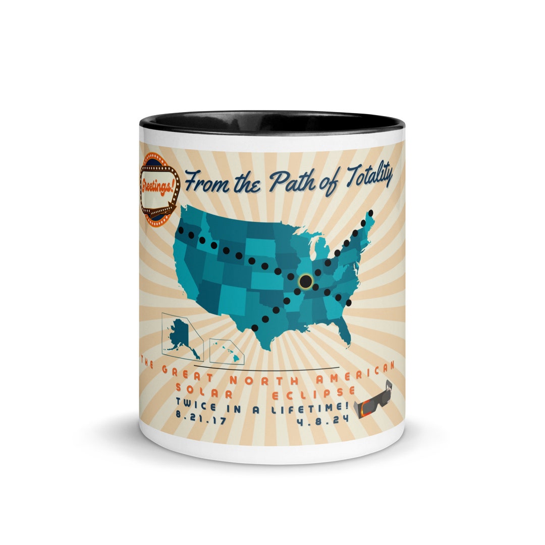 Solar Eclipse Map Coffee Mug: Path of Totality, Keepsake Gift - Etsy