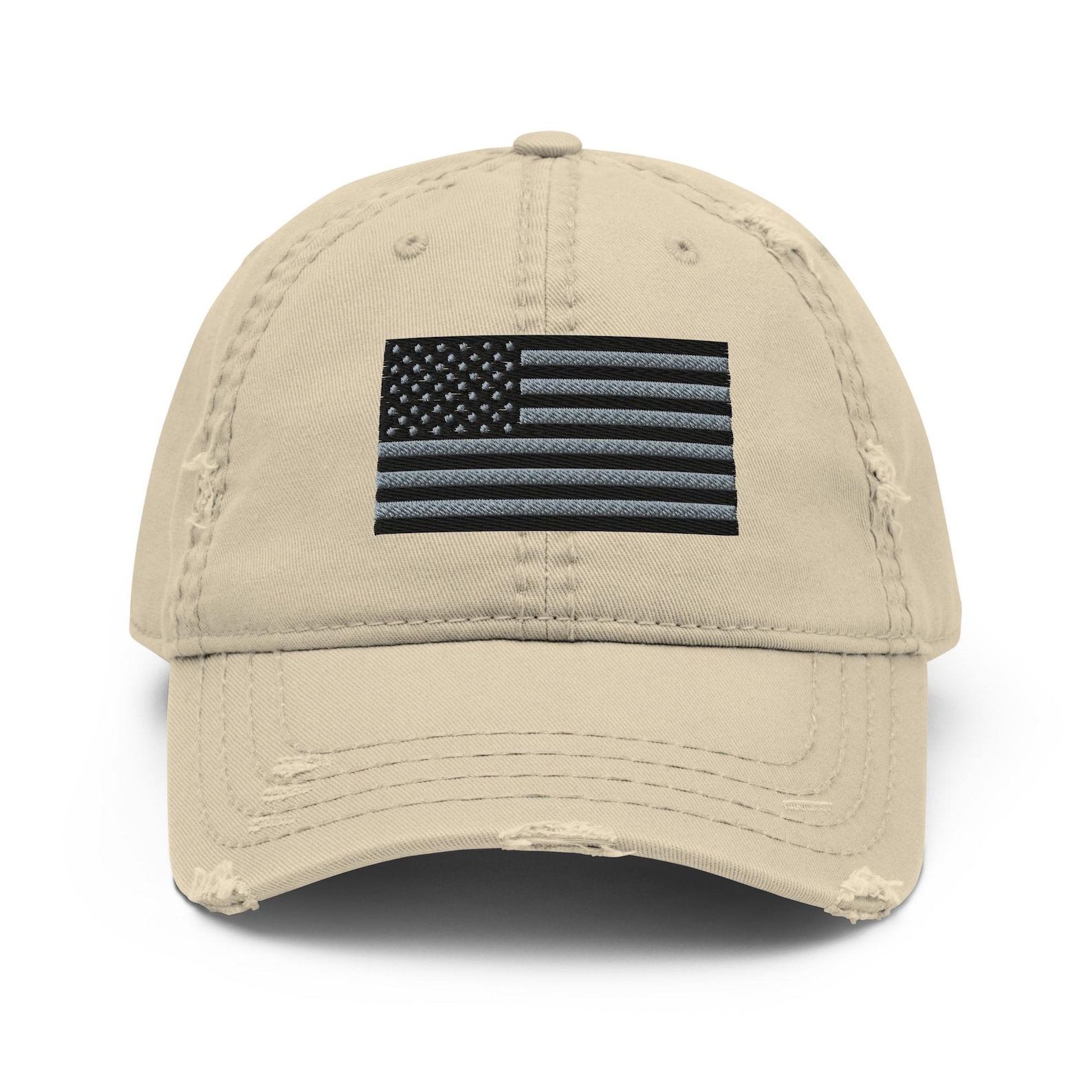 Embroidered Dark Black American Flag Ball Cap | Premium American Flag ...