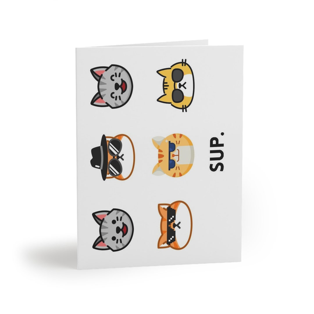 Cool Cat Greeting Card - Etsy